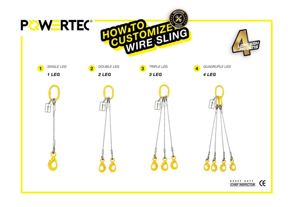 3 Legs Wire Sling - Powertec