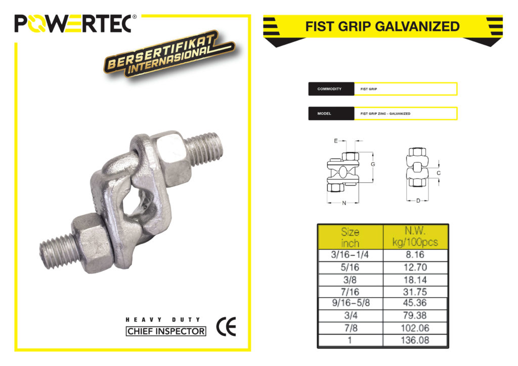 Galvanized Fist Grip - Powertec
