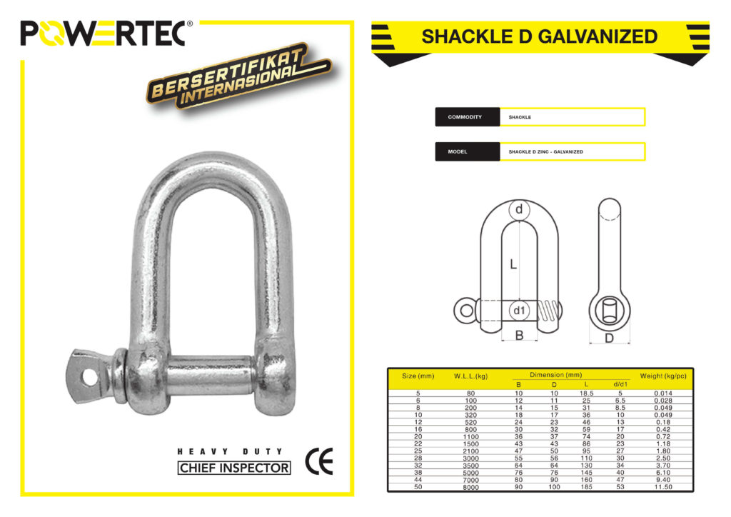 Galvanized Shackle D - Powertec