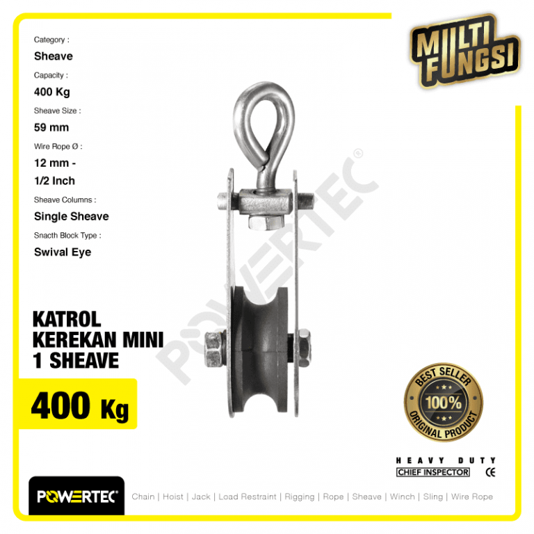 Jual Mini Pulley / Katrol Kerekan Mini Powertec Murah Berkualitas
